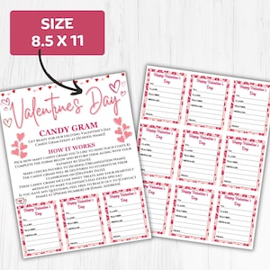 Editable Valentine's Day Candy Gram Fundraiser Flyer Template, Class ...