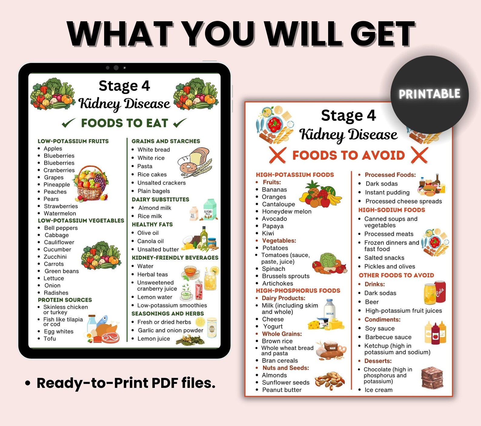 Kidney Disease Stage 4 Diet Meal Chart, Kidney Friendly Meal Ideas ...