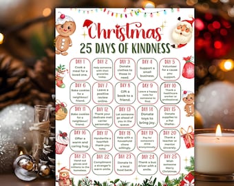 25 Days of Kids Christmas Kindness, Random Acts of Kindness, Advent ...