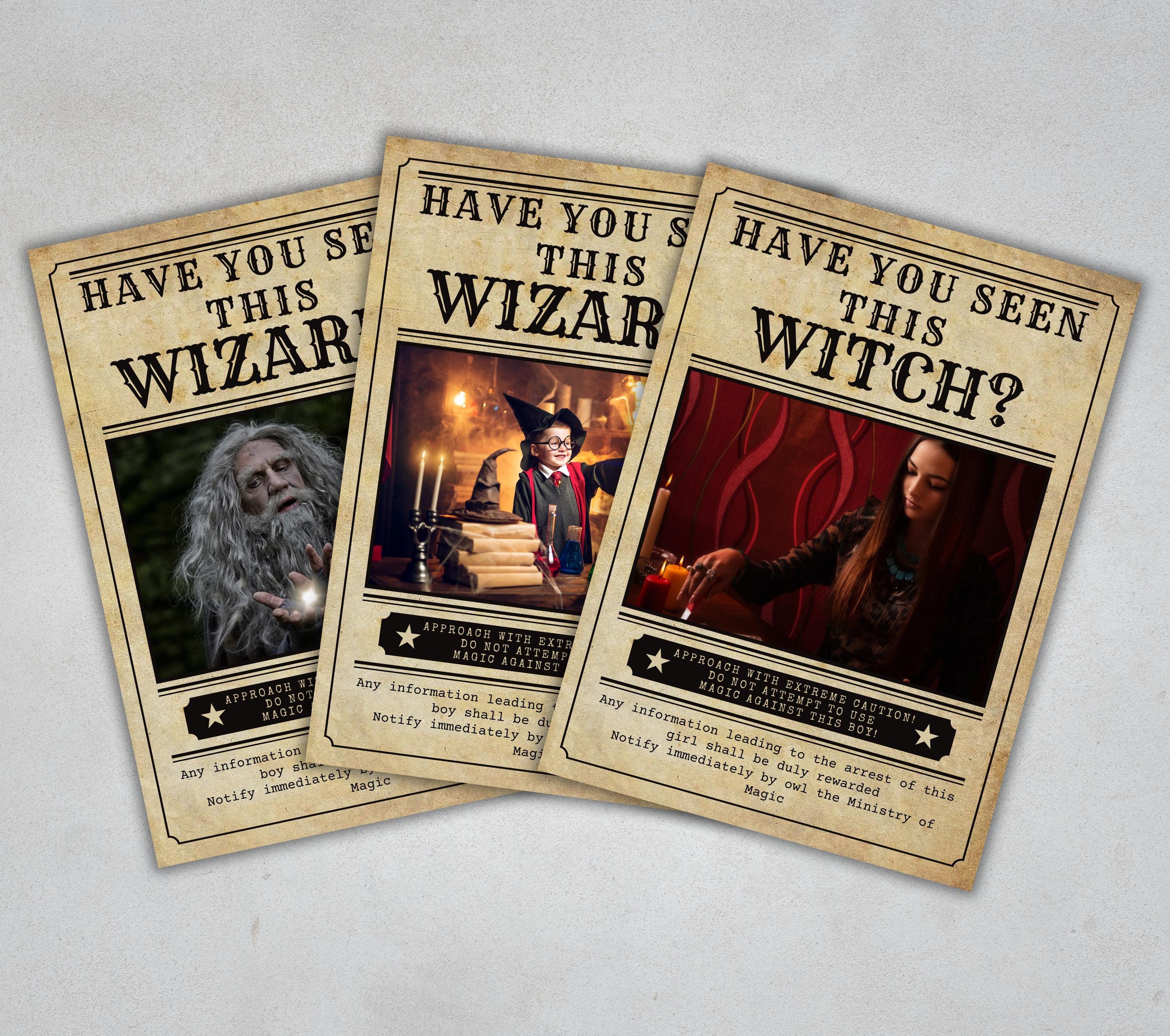 Editable Have You Seen This Wizard Party Poster Template, Wizard Wanted ...