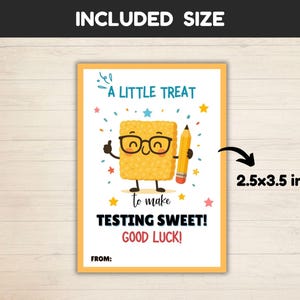 Crispy Rice Treats Good Luck Gift Tag Printable, Testing Day Snack Tag ...