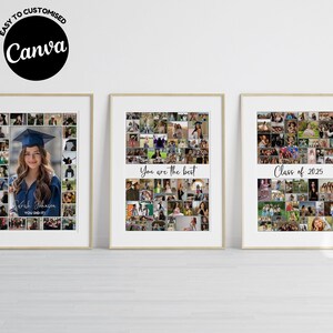 Graduation Photo Collage Template Set, Graduation Welcome Sign ...