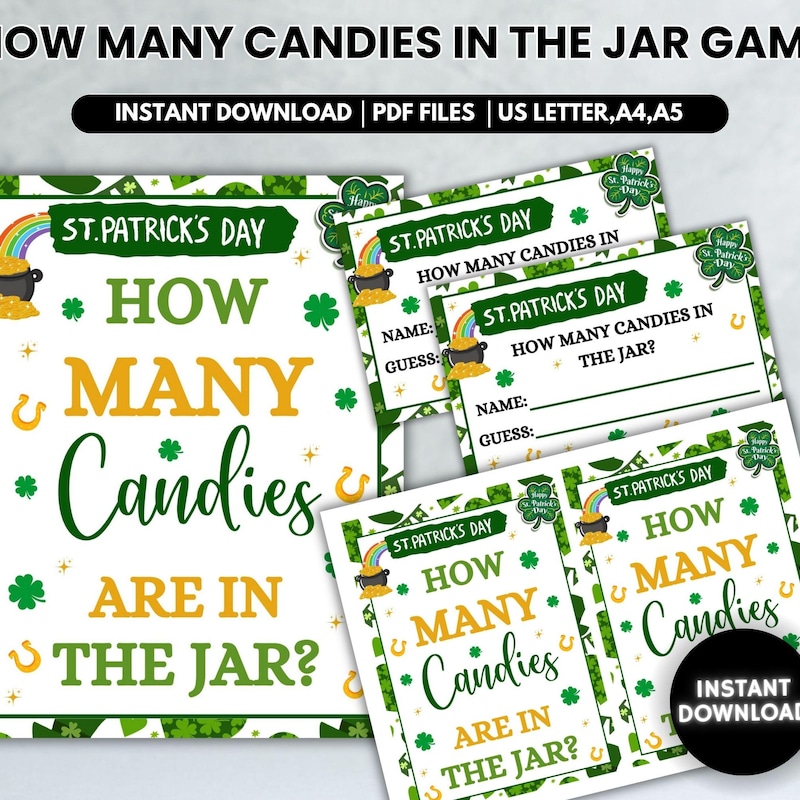 St Patricks Day Jar Guessing - Etsy