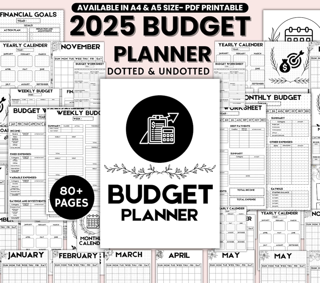 2025 Budget Finance Planner Bundle Printable, Digital Planner 2025 ...