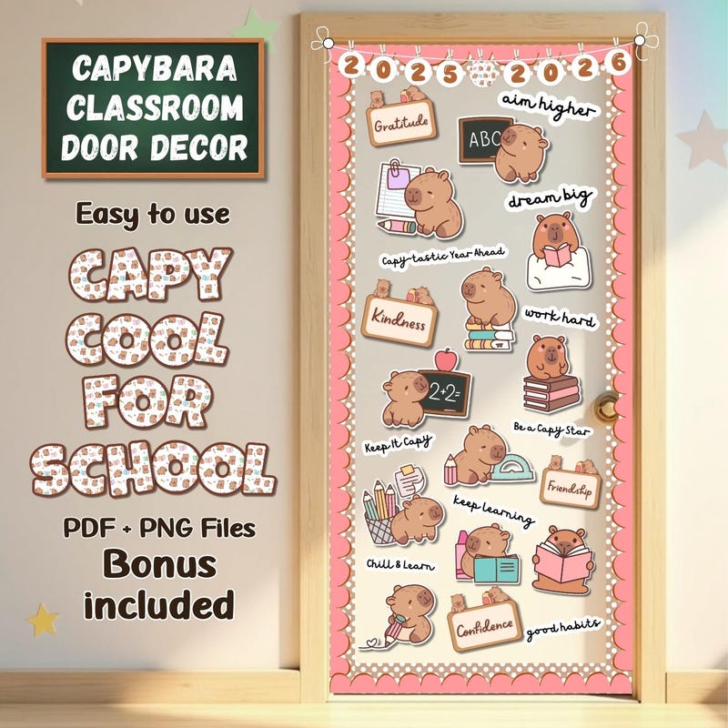 Capybara School Name Tags - Etsy