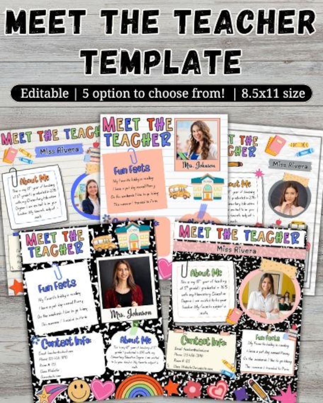Editable Meet the Teacher Classroom Template, Teacher Introduction ...
