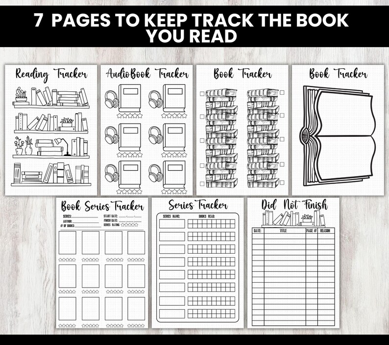 Reading Planner Journal Printable, Book Tracker Bookshelf Reviews ...