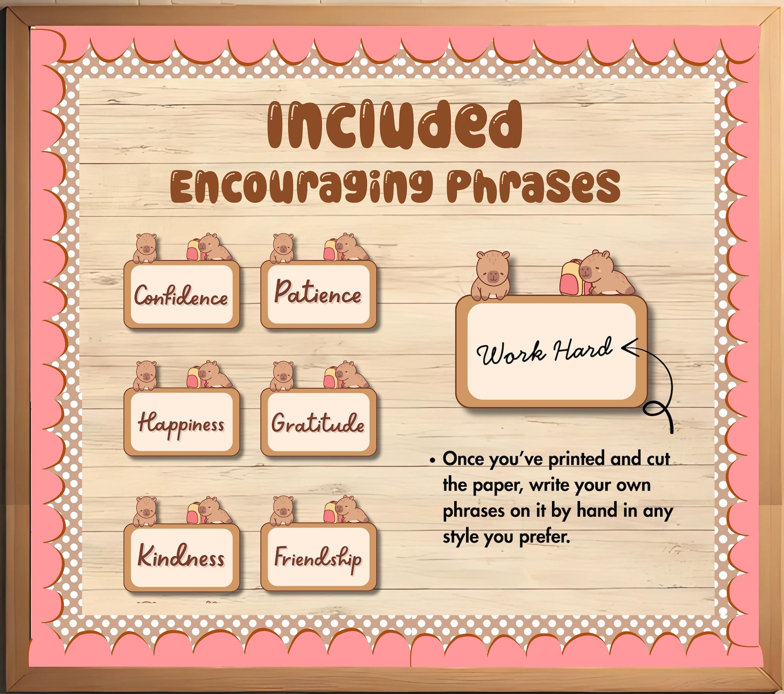 Cute Capybara Classroom Door Decor Kit Printable, Back to School ...