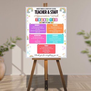Editable Teacher Appreciation Week Itinerary Poster Template, Teachers ...
