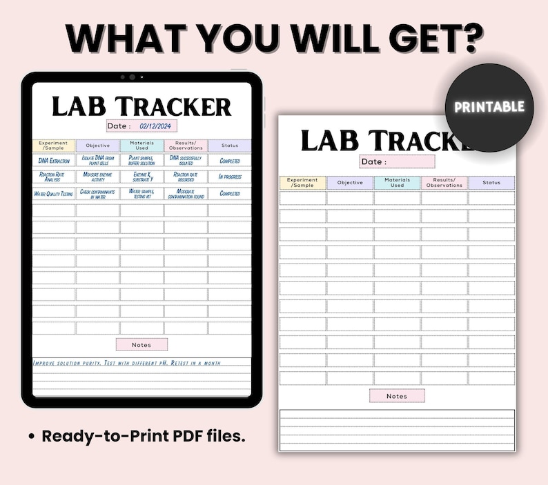 Printable Lab Tracker, Lab Results Tracker, Printable and Fillable ...