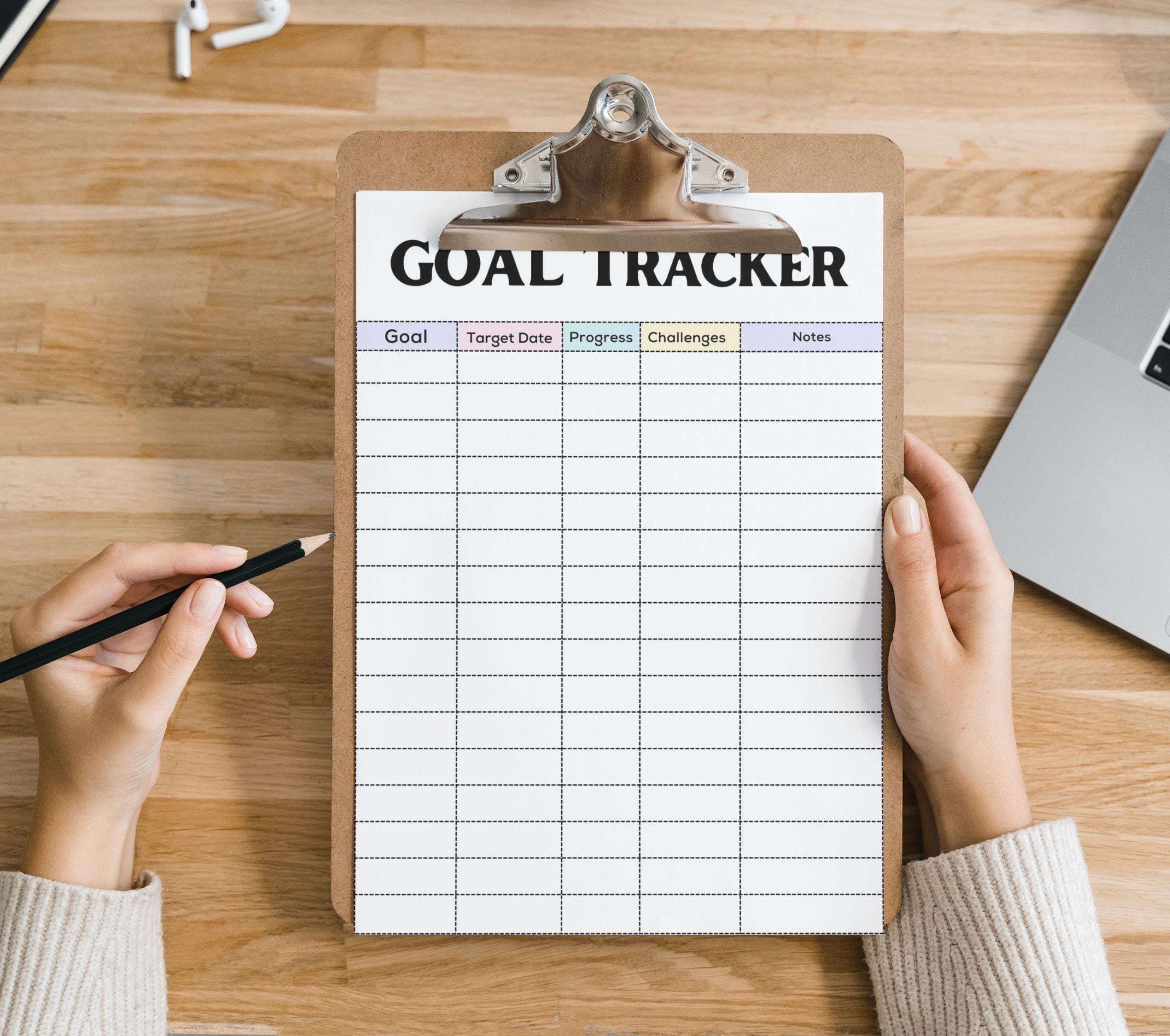 Editable Goal Tracker, Goal Planner Printable, Goal Setting ...