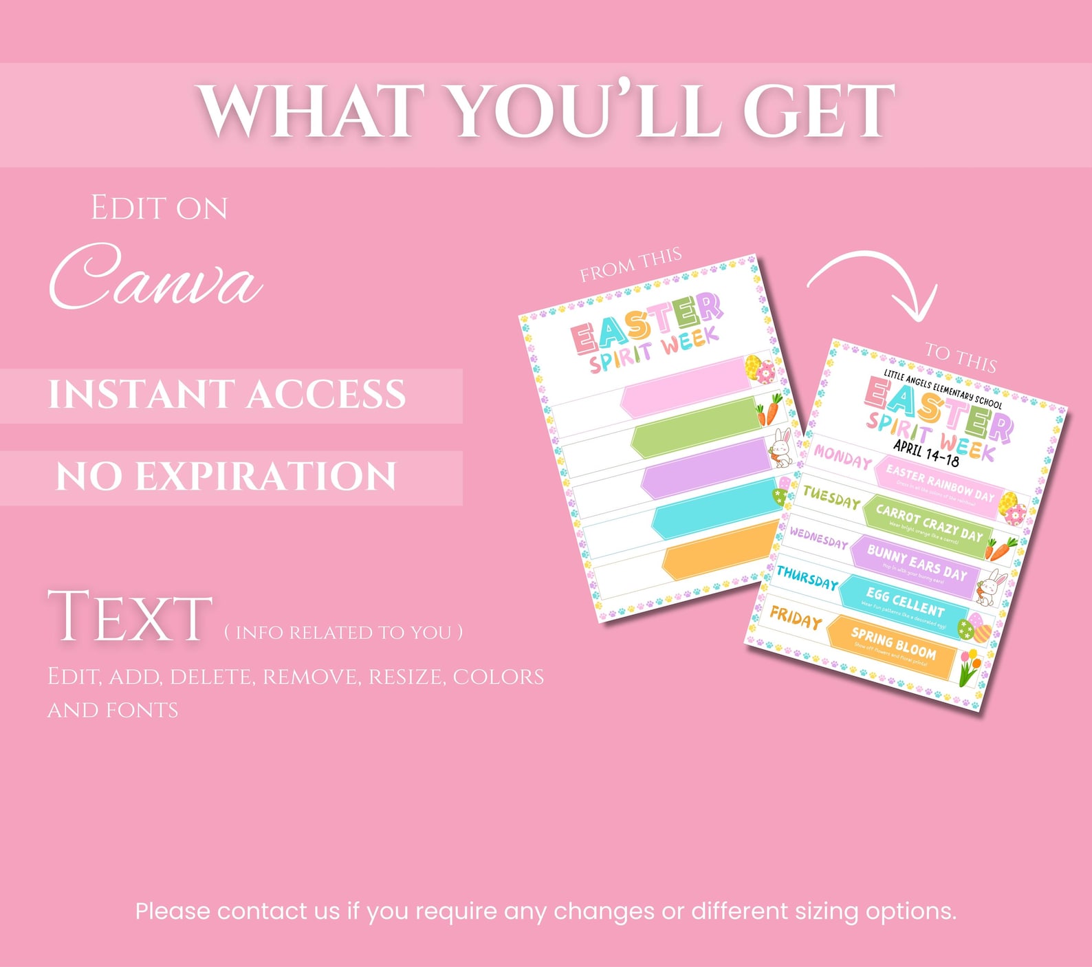 Editable Easter School Spirit Week Flyer Template, Easter Themed School ...