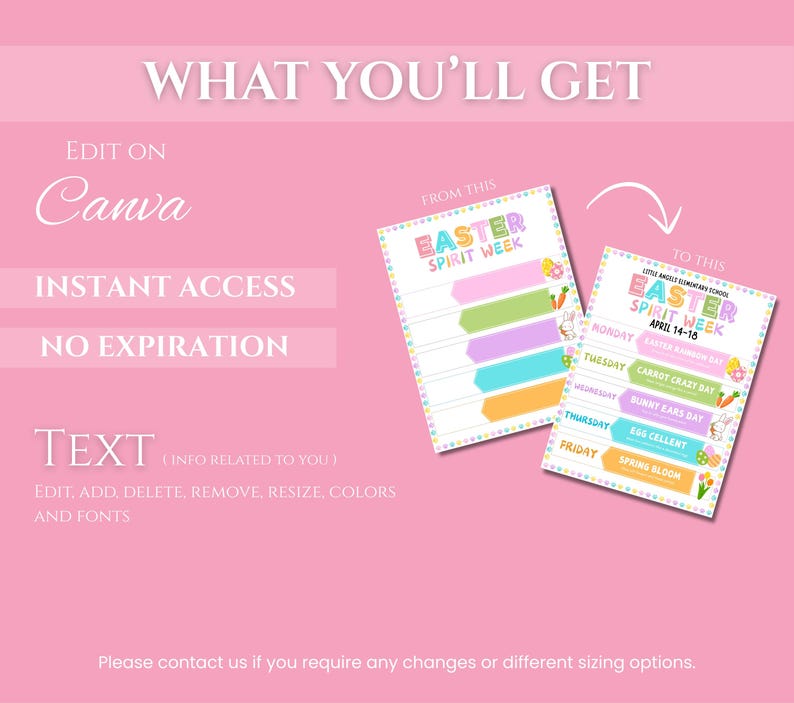 Editable Easter School Spirit Week Flyer Template, Easter Themed School ...