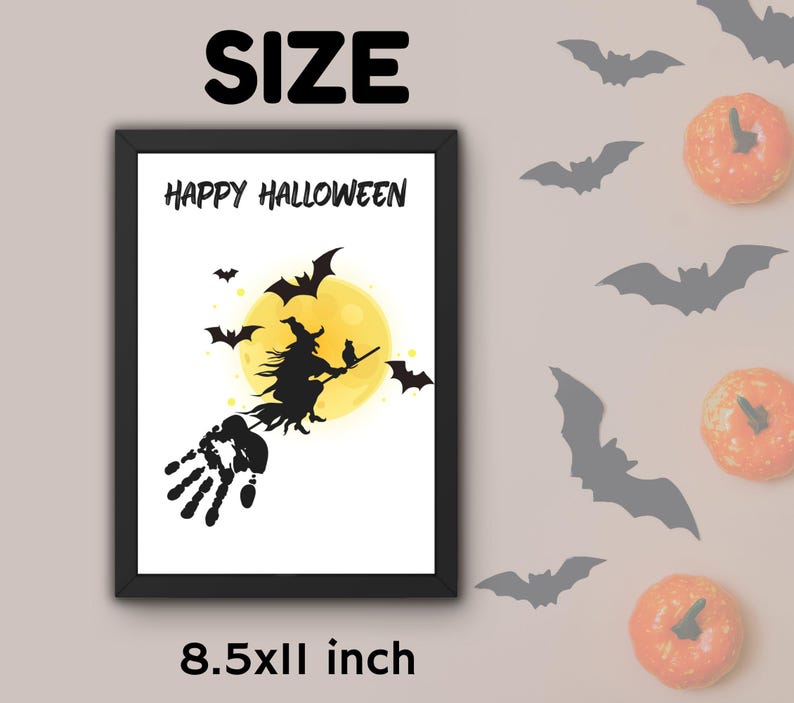 Halloween Handprint Craft, Printable Halloween Preschool Craft, Kids ...
