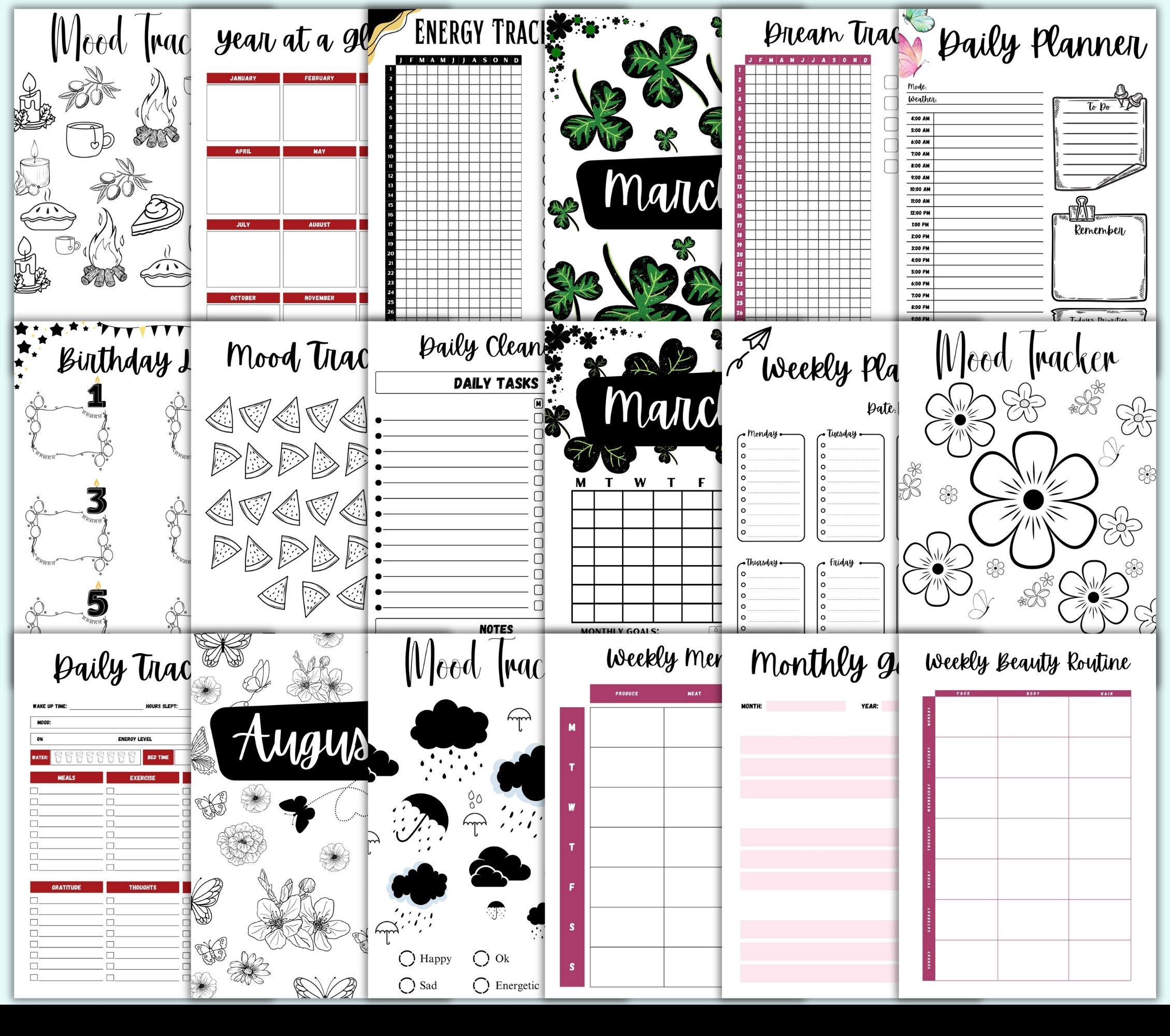 Paquete imprimible de Bullet Journal 2025, imprimibles de Bullet ...