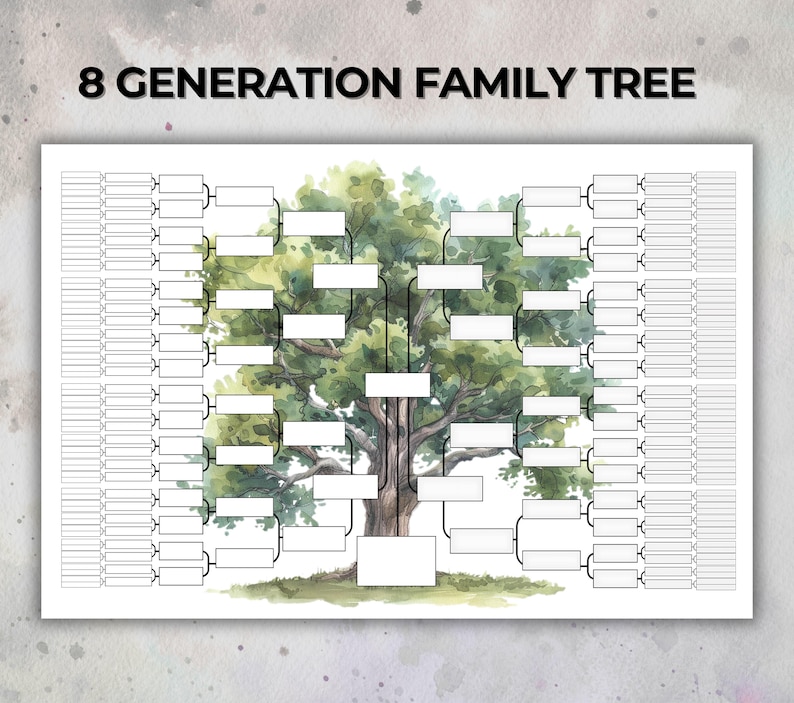 Family Tree Template 8 Generation Editable, Family Tree Chart ...