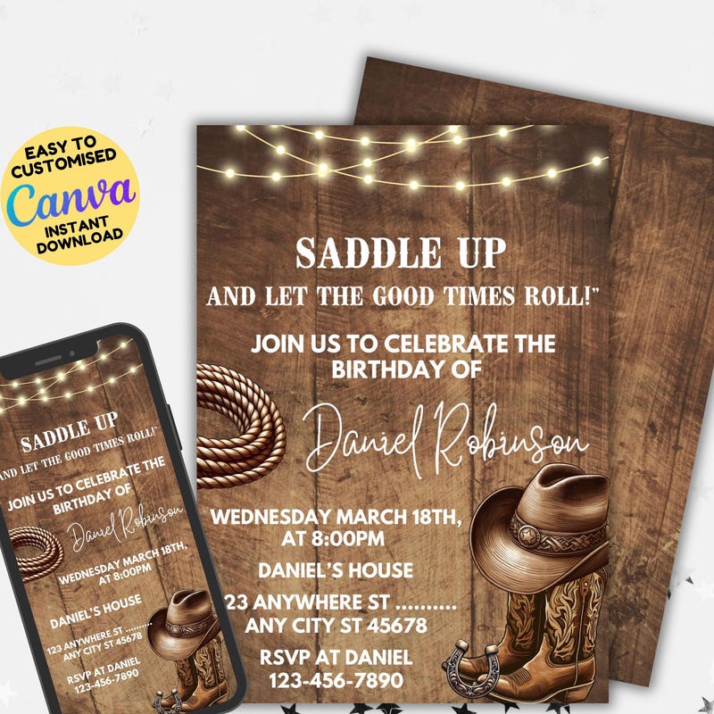 Western Invitation - Etsy