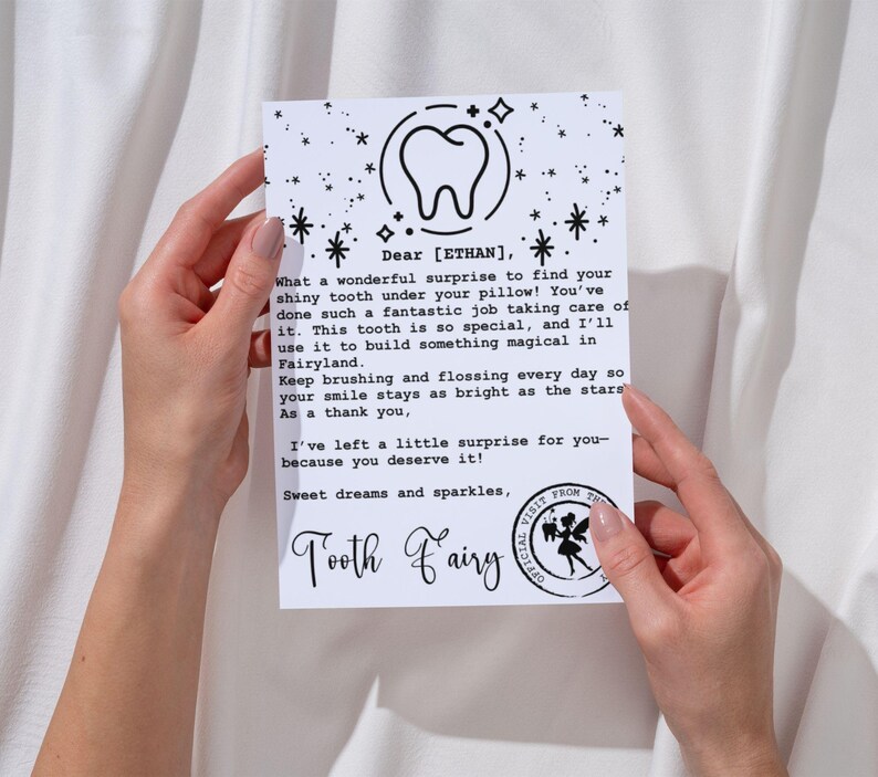 Editable Tooth Fairy Letter With Tooth Fairy Receipt, Tooth Fairy ...