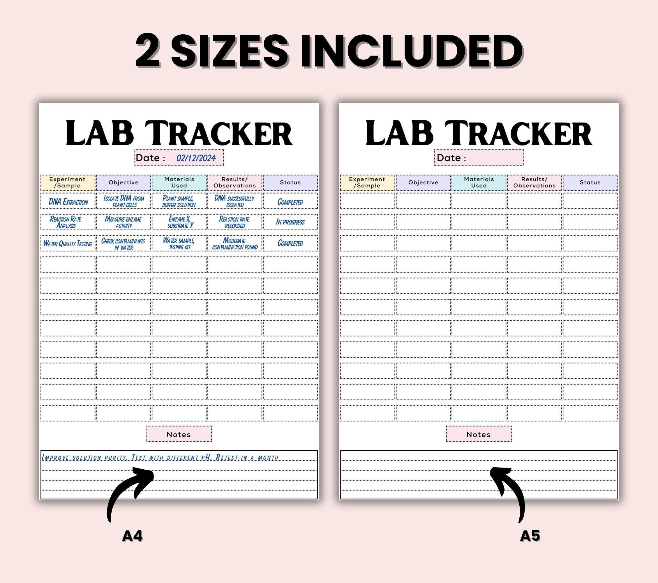 Printable Lab Tracker, Lab Results Tracker, Printable and Fillable ...