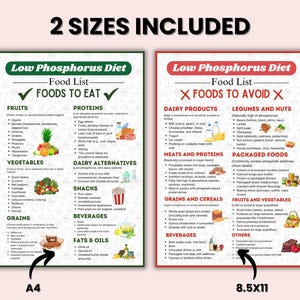 Low Phosphorus Diet Food Chart Printable, Stage 4 Kidney Disease Renal ...