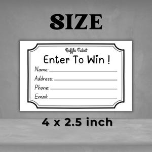 Printable Minimalist Raffle Ticket, Raffle Tickets Template, Enter to ...