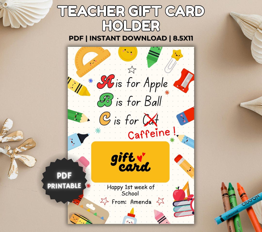 First Day of School Gift Card Holder Printable Template, Dinner is on ...