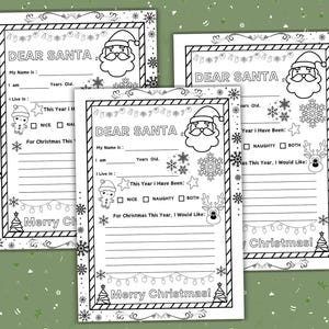 Letter to Santa Coloring Page, Printable Dear Santa Letter, Christmas ...