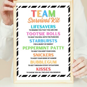 Editable Team Survival Kit Gift Tag Printable, Employee Welcome Gift Survival Kit, Volunteer ...