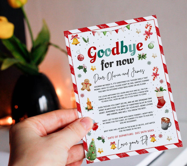 Editable Elf Letter, Elf Departure Letter, Elf Arrival Letter, Elf ...