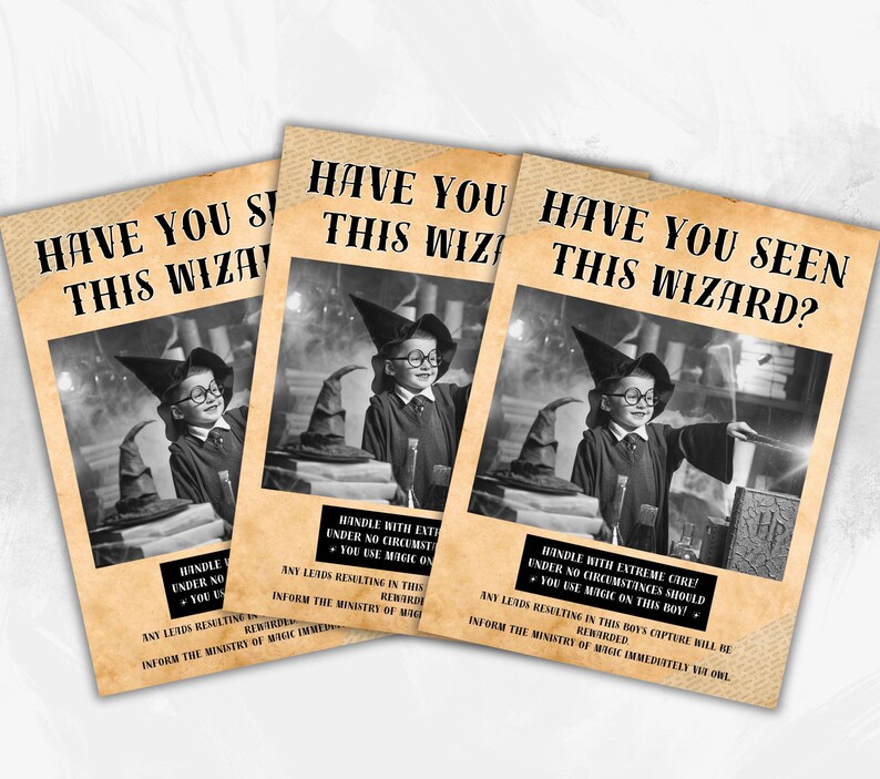 Editable Have You Seen This Wizard Party Poster Template, Wizard Wanted ...