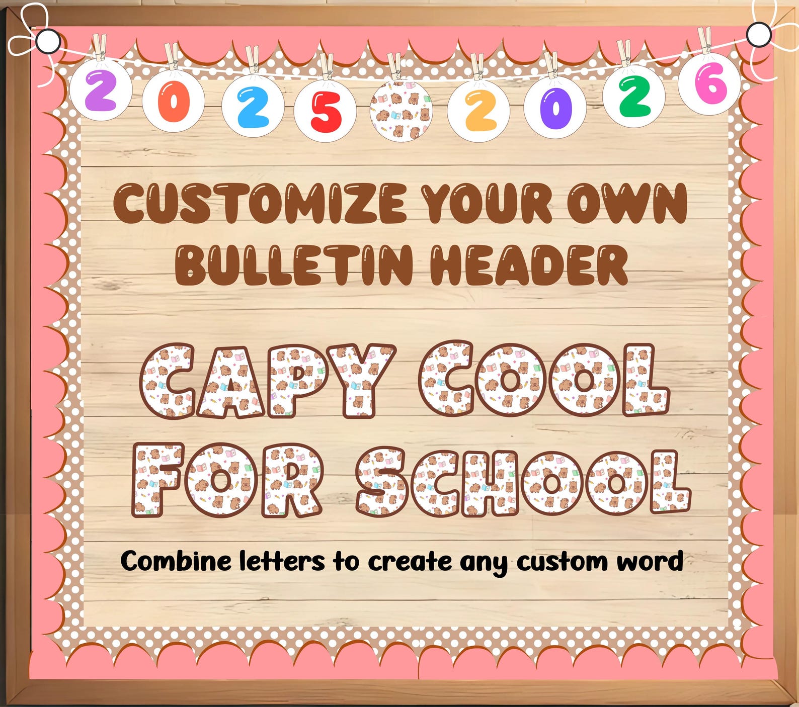 Cute Capybara Classroom Door Decor Kit Printable, Back to School ...