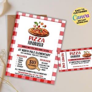 Editable Pizza Dinner Fundraiser Flyer Template, PTA PTO School Church ...