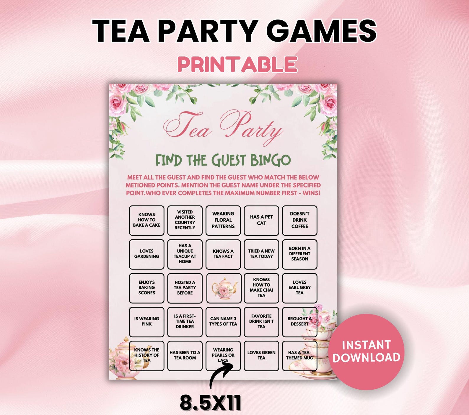 Tea Party Games Bundle, Tea Party Game, Tea Party Game Ideas, Tea Party ...