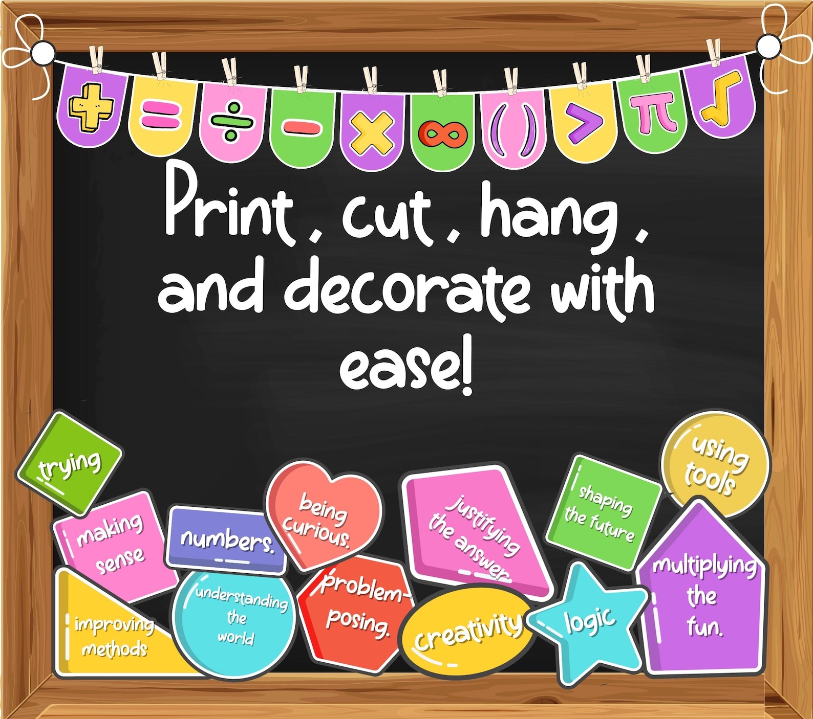 Math Bulletin Board Kit, Back to School Motivational Bulletin Board ...