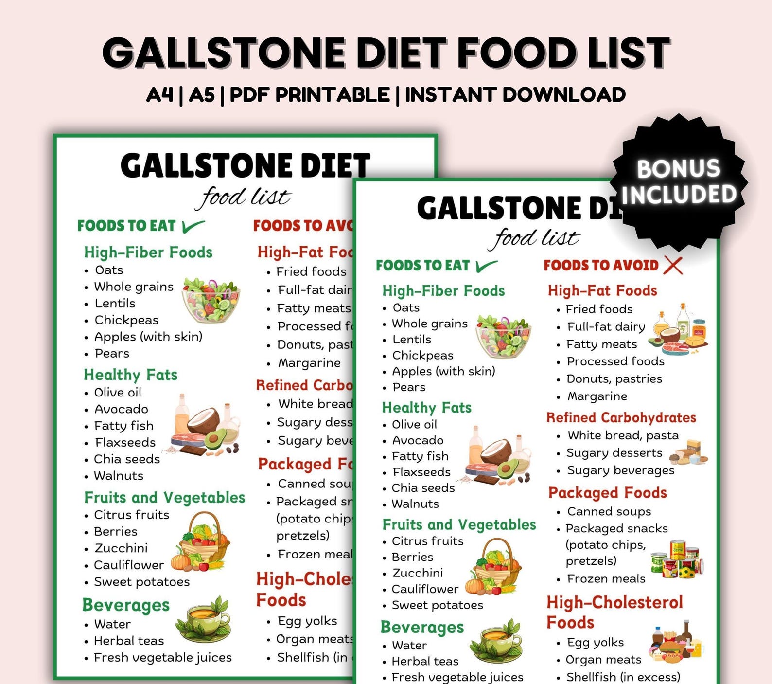 Gallstone Food List, Cholelithiasis Diet for Gallbladder Health, Low ...