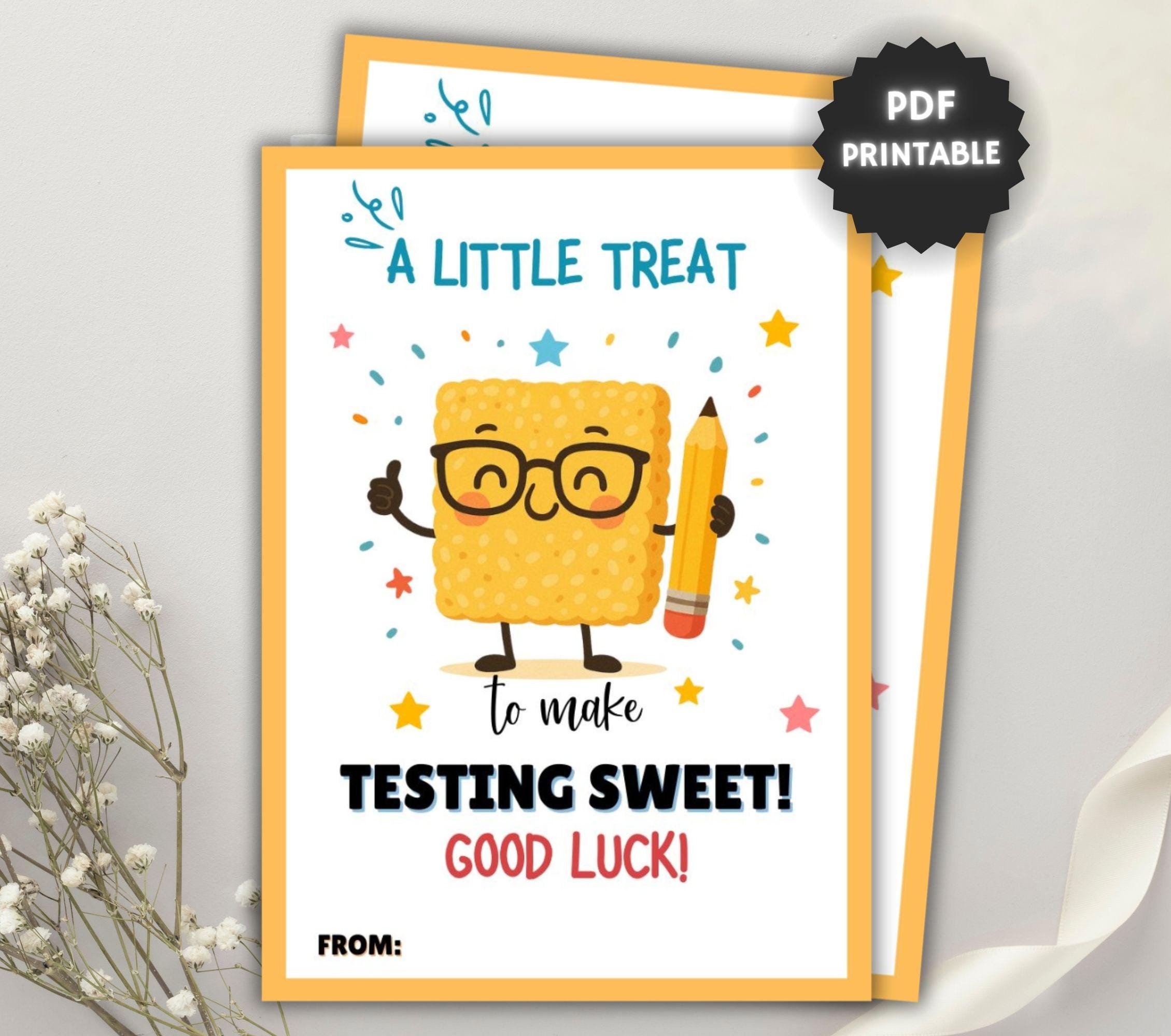 Crispy Rice Treats Good Luck Gift Tag Printable, Testing Day Snack Tag ...