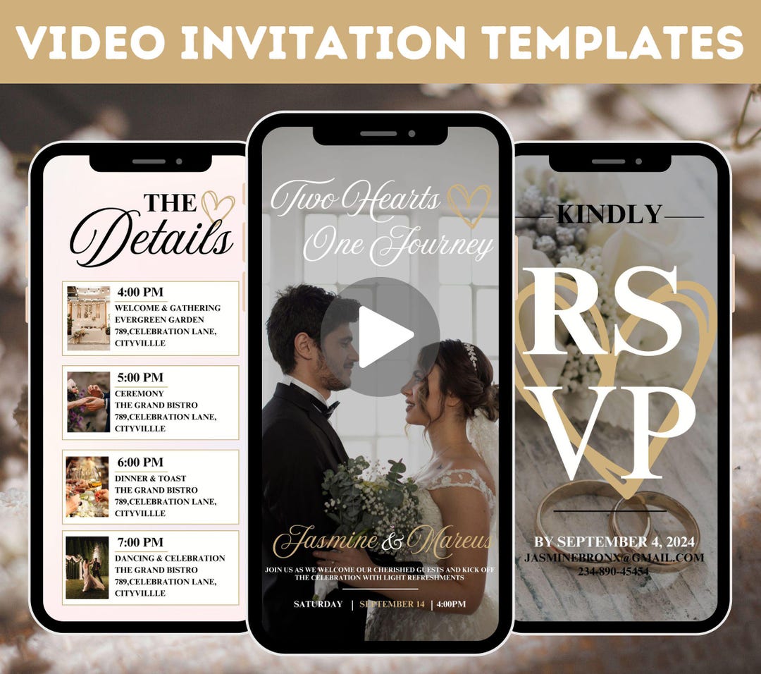 Animated Wedding Invitation, Wedding Video Invitation, DIY Template ...