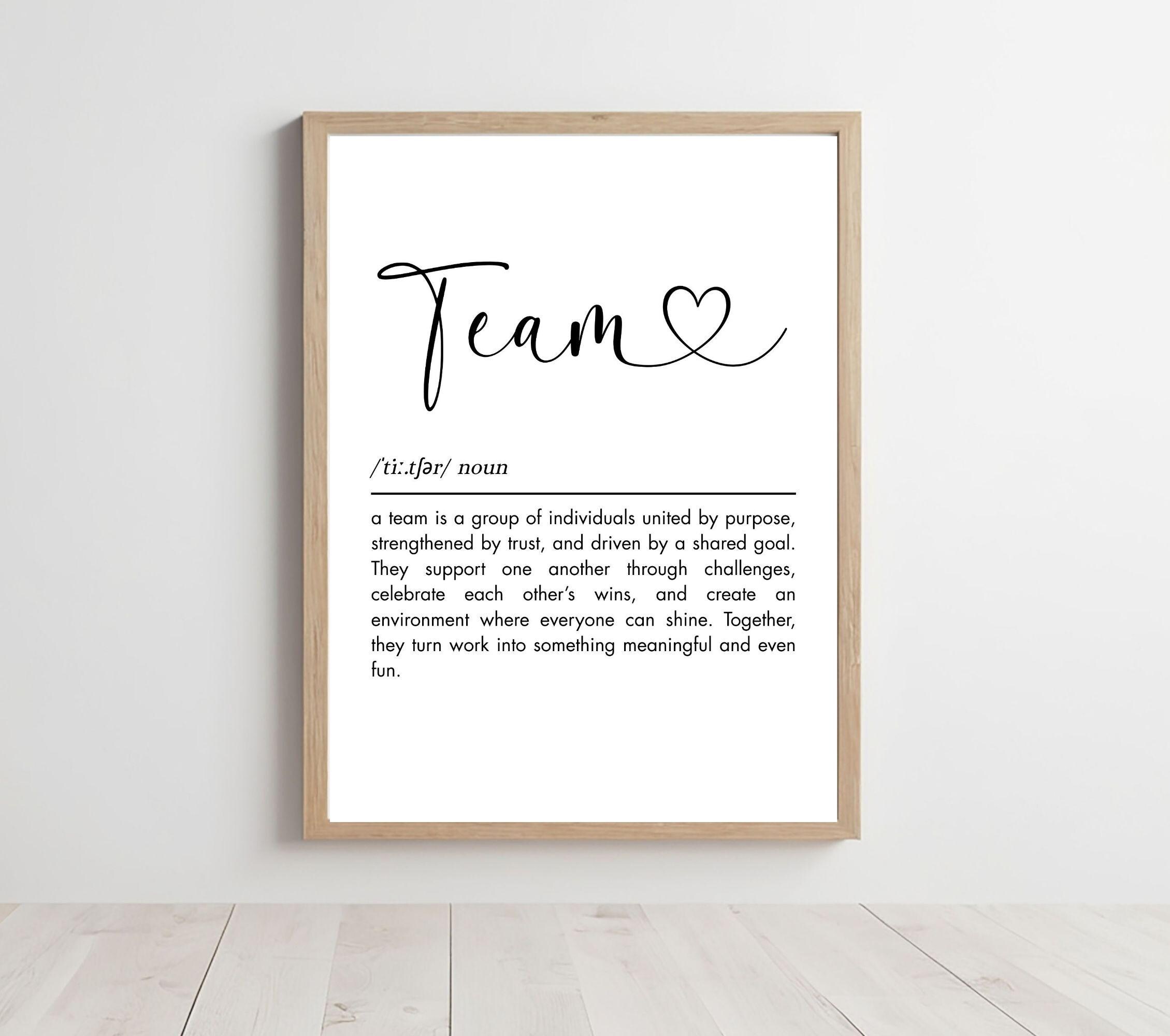 Team Definition Wall Art Printable, Digital Work Bestie, Leaving Gift ...