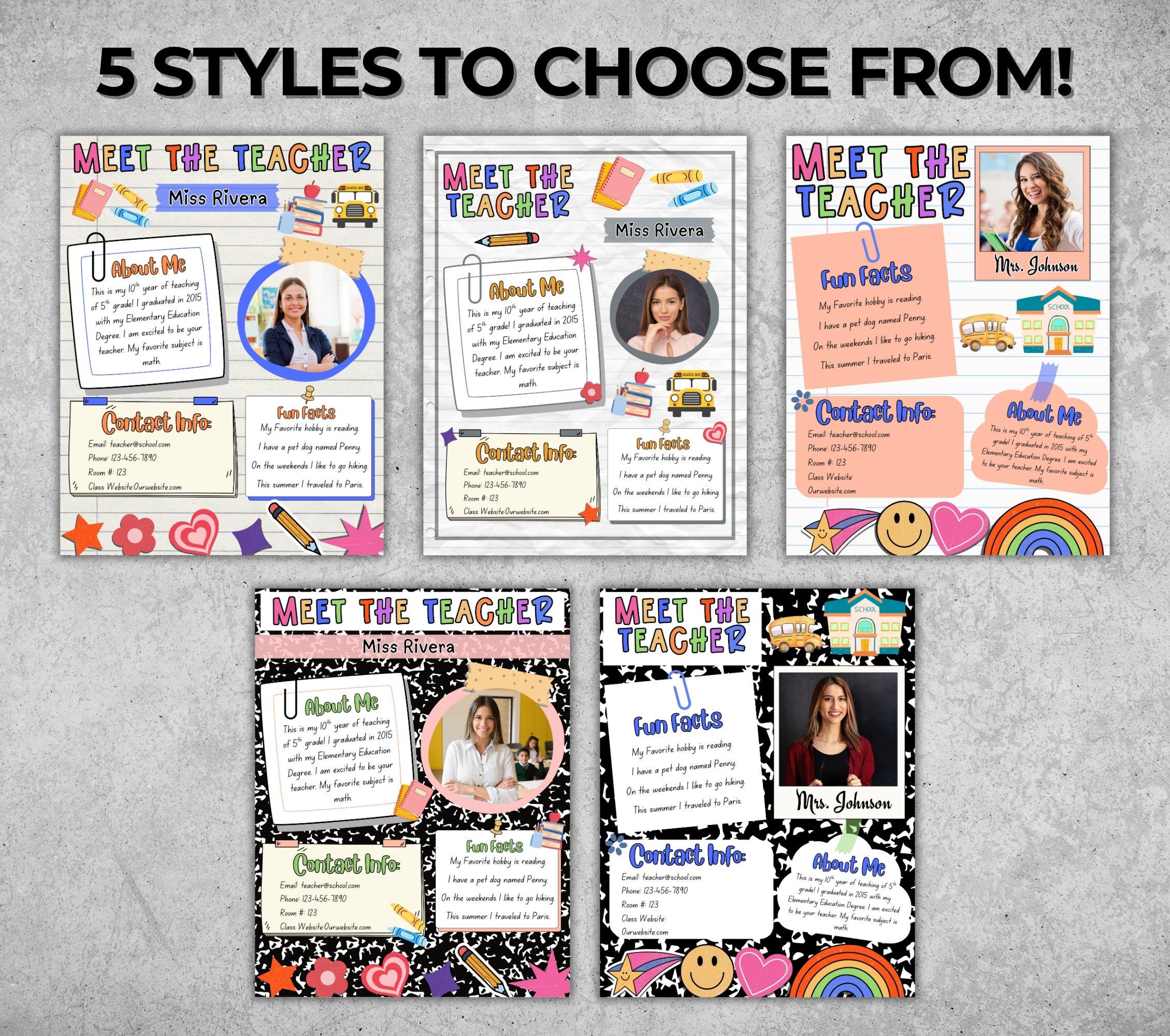 Editable Meet the Teacher Classroom Template, Teacher Introduction ...