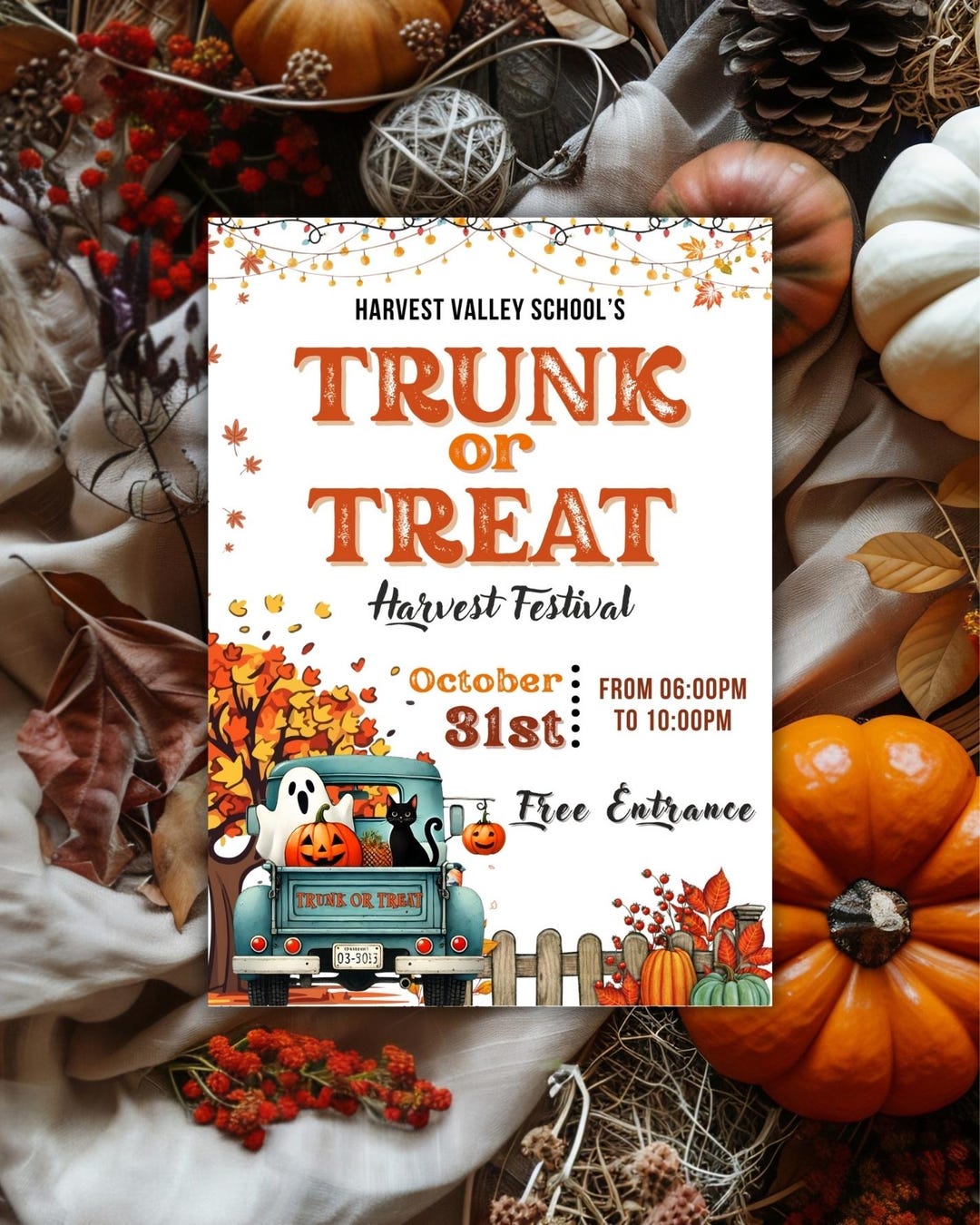Trunk or Treat Invitation Template, Trunk or Treat Templates for School ...