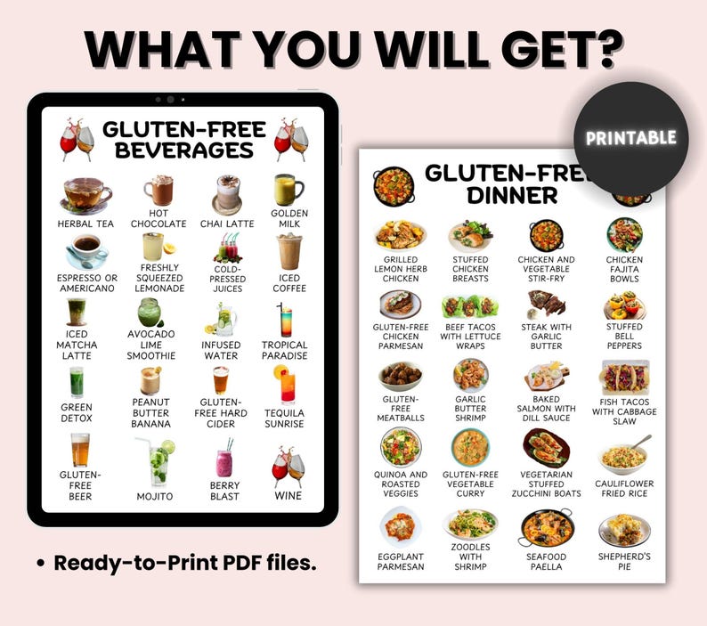 Gluten Free Meal Plan, Gluten Intolerant, Gluten and Dairy Free, Gluten ...