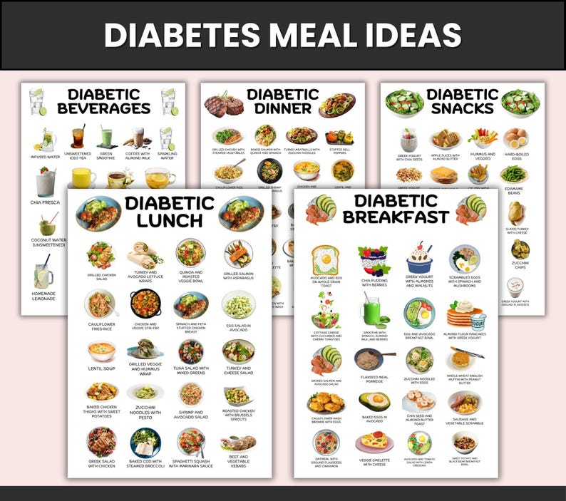 Diabetes Meal Plan Bundle Printable, Diabetic Food Chart, Diabetic Diet ...