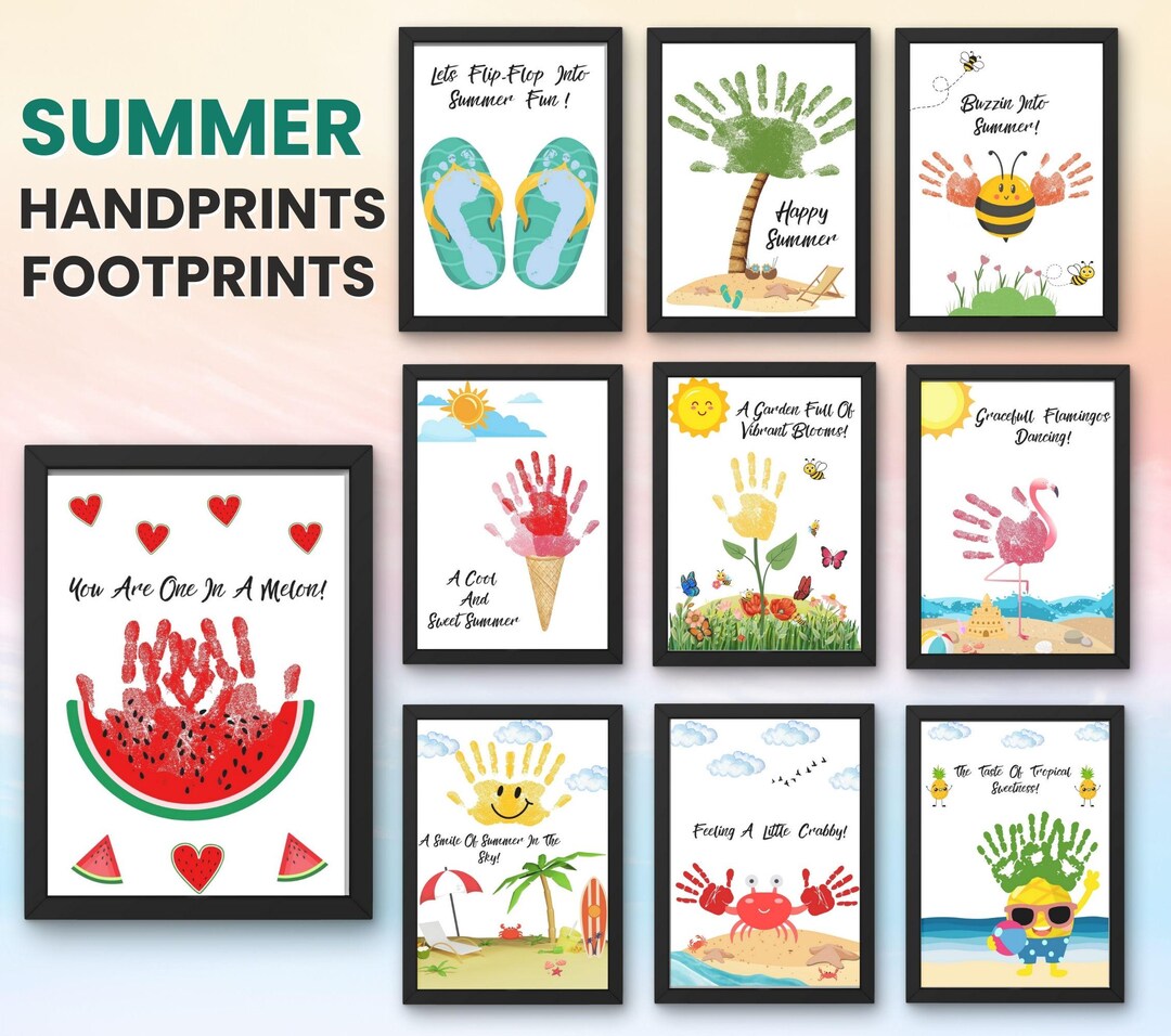 Printable Summer Handprint Craft Bundle, Summer Handprint Art, Summer ...