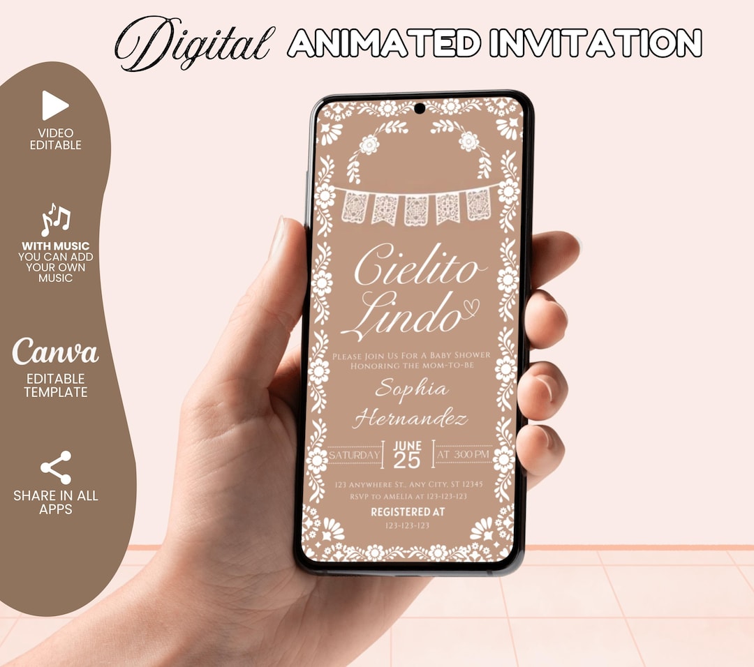 Editable Cielito Lindo Baby Shower Invite, Cielito Lindo Video ...