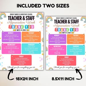Editable Teacher Appreciation Week Itinerary Poster Template, Teachers ...