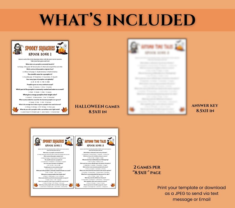 Halloween Trivia Games Bundle Printable, Halloween Party Ideas ...