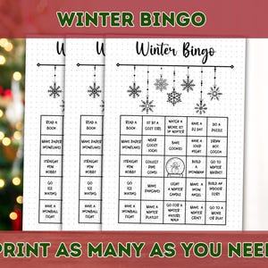 Winter Bingo Game Printable, Winter Bingo Cards, Winter Games, Winter ...