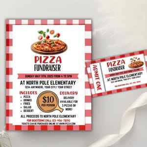 Editable Pizza Dinner Fundraiser Flyer Template, PTA PTO School Church ...