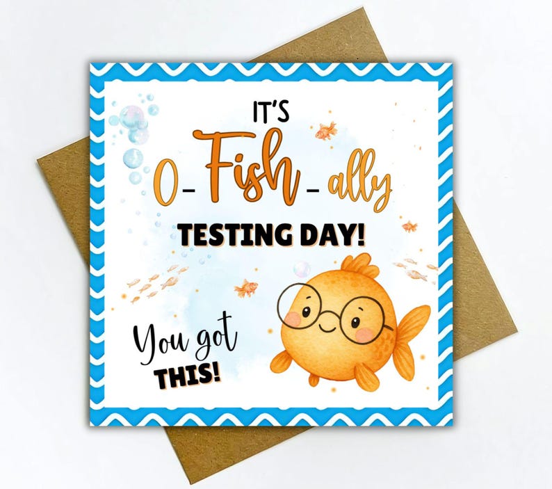 Fish Cracker Good Luck Testing Tag Printable Snack Tags Student Good ...