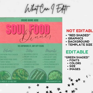 Editable Social Media Post Soul Food Template, Soul Food Flyer, Dinner ...